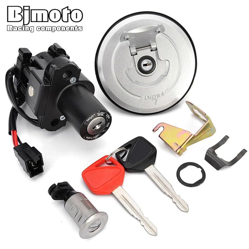 RM ชุดกุญแจล็อคที่นั่งฝาถังน้ำมันเชื้อเพลิงสำหรับฮอนด้า CB250F CB250F CBR250R CB300F ABS ไตรรงค์ ...