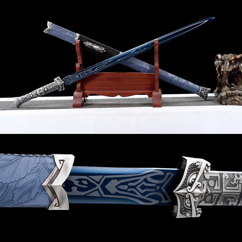 93cm Medieval Kung Fu Martial arts True Steel Sword Shadowless Han ...