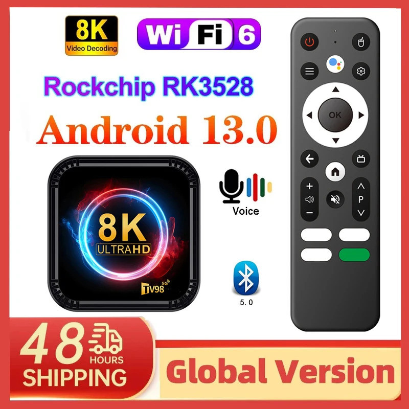 RK3528กล่องสมาร์ททีวีแอนดรอยด์13 RK3528 4GB 64GB BT5.0 HD 4K 8K 3D 5G ...