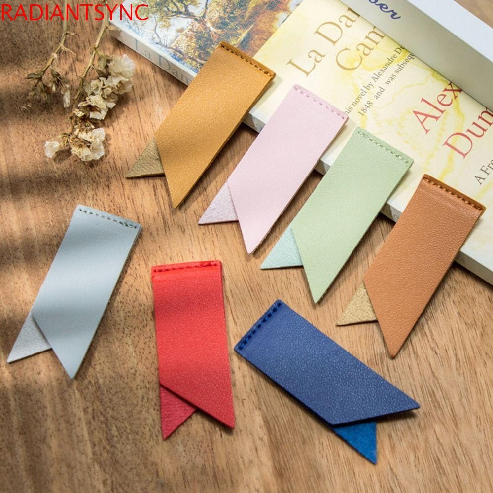 Radiantsync 3PCS สีหนังบุ๊คมาร์ค,อ่านหนังสือ Pagination Mark PU หนัง Book Mark, Minimalist PU ...