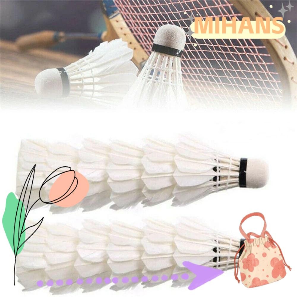 Mih 3/6/12 ชิ้นลูกแบดมินตัน, ลูกขนไก่แบดมินตันสีขาวที่ทนทาน, กีฬามืออาชีพ Stable เทรนเนอร์ ...