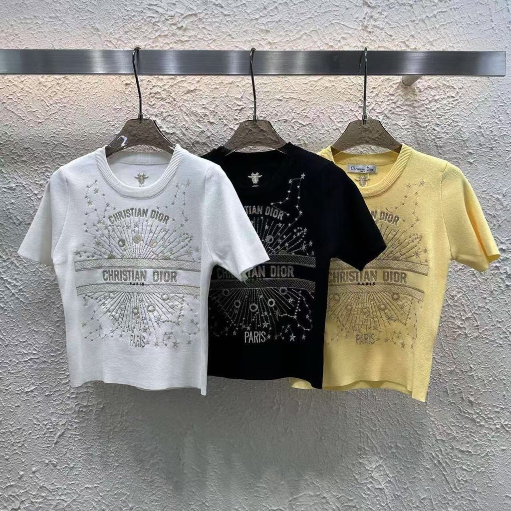 ต้นฉบับมาตรฐาน Nanyou 2025 สไตล์ใหม่ต้นฤดูใบไม้ผลิ เสื้อถักแขนสั้นปัก ...