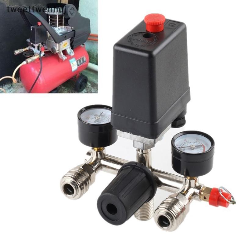 Tw 90-120PSI เครื่องอัดอากาศสวิทช์ควบคุมความดันวาล์ว Manifold Regulator ...