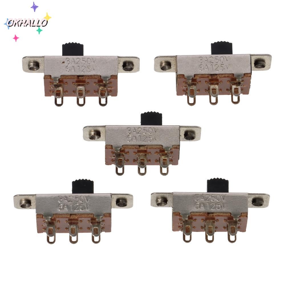 Okhallo 5pcs Micro Mini Toggle Switch, 6A/125V 3A/250V AC Panel Mount ...