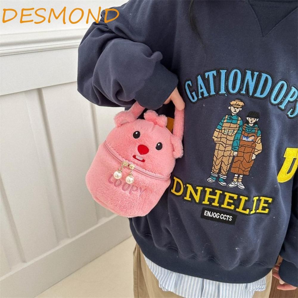 Desmond Butterbear Zipper Furry Bag, Small Pouch Loopy Plush Capybara ...