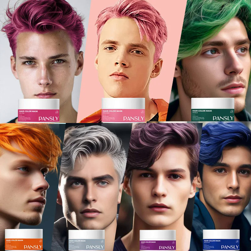 7 Colors Hair Color Mask Semi-Permanent Hair Dye Mask Coloring And ...