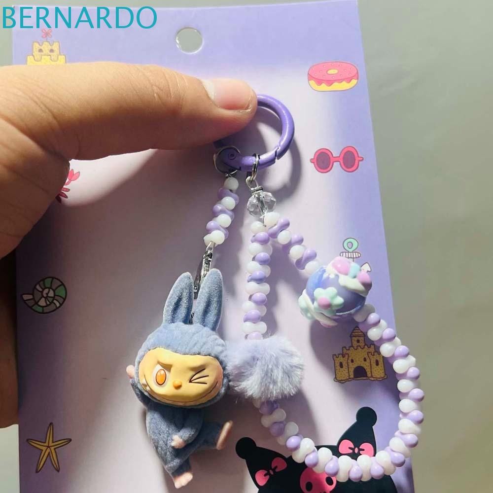 Bernardo Lazy Yoga Labubu Doll, จี้ซิลิกาเจล Flocking Labubu Key Ring ...