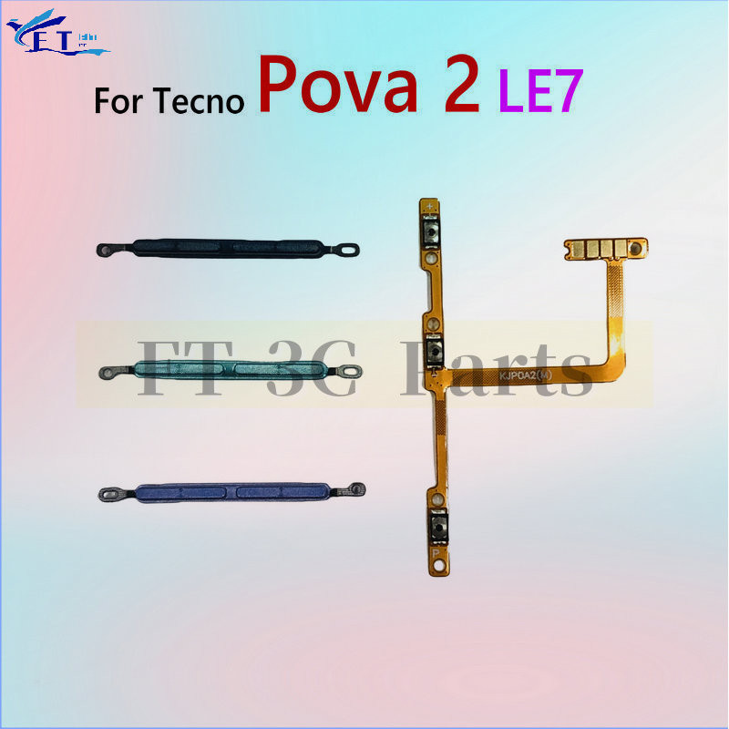 สําหรับ Tecno Pova 2 LE7 Volume Up Down ด้านข้างปุ่ม Key Power Volume ...