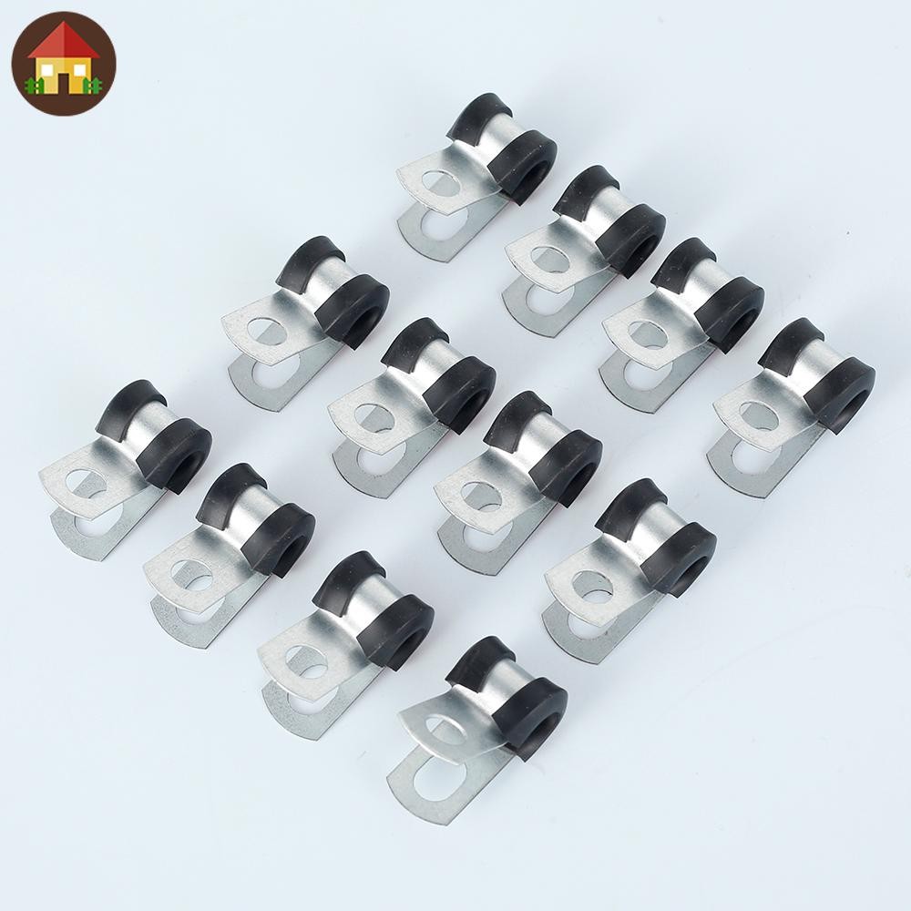 12 ชิ้นสายเคเบิล Clamps Assortment Kit 3/16" ยางเบาะฉนวนท่อ Clamps P ...