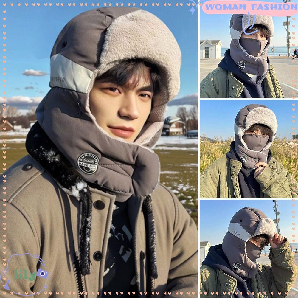 Lily Earflap หมวก, หมวกเครื่องบินทิ้งระเบิดรัสเซียที่อบอุ่น, ฤดูหนาว Casual Windproof Plush Ear ...