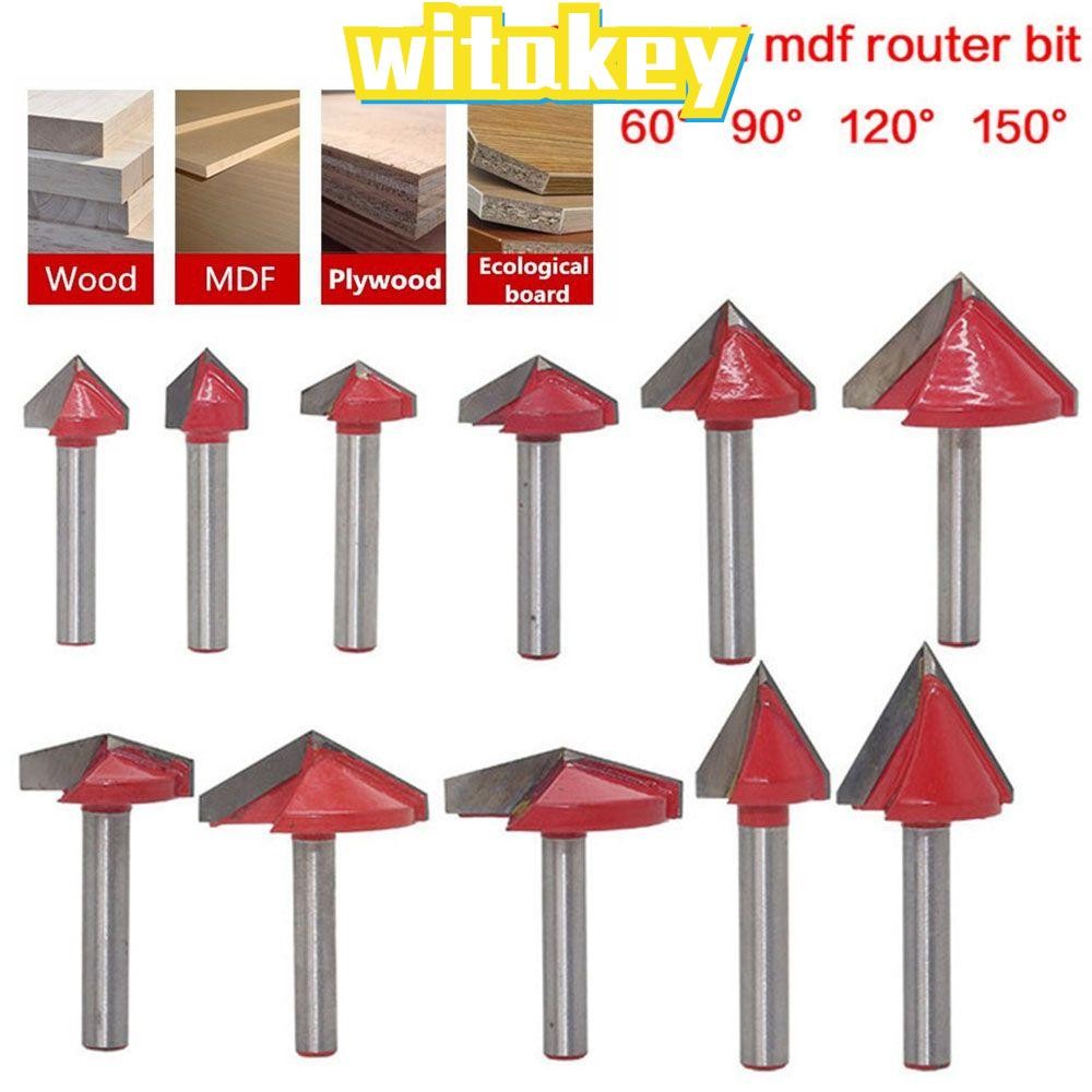 Witakey 1 ชิ้น 6 มิลลิเมตร V Bits เหล็กทังสเตน CNC Solidคาร์ไบด์ไม้เราเตอร์บิต | Shopee Thailand