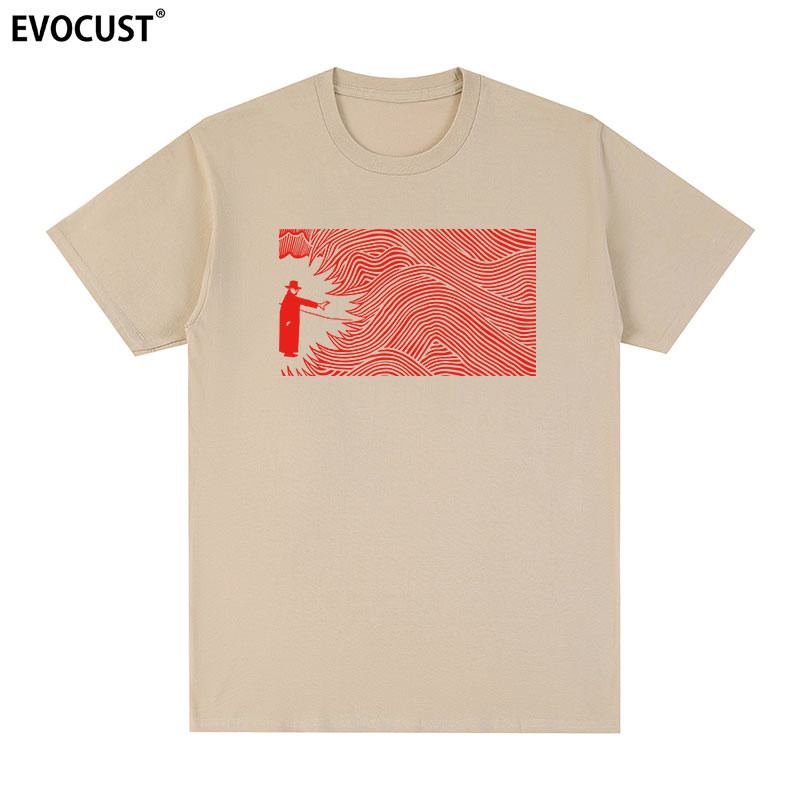 Radiohead Short Sleeves Rock Band Thom Yorke Wave Graffiti พิมพ์เสื้อ ...