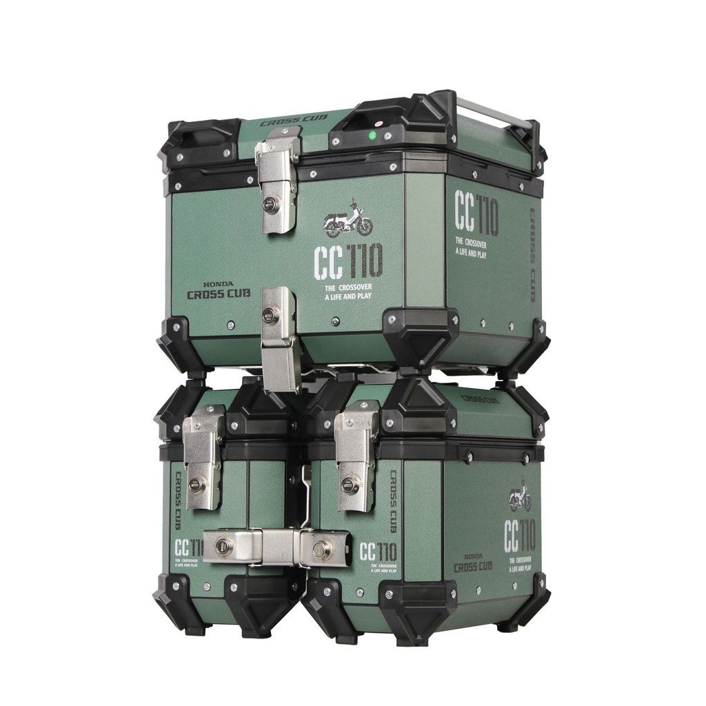 [ในสต็อก] กล่องข้าง 18 ลิตร CC110 PG-1 สามกล่องอลูมิเนียมอัลลอยด์สำหรับมอเตอร์ไซค์ กล่องท้ายรถ ...