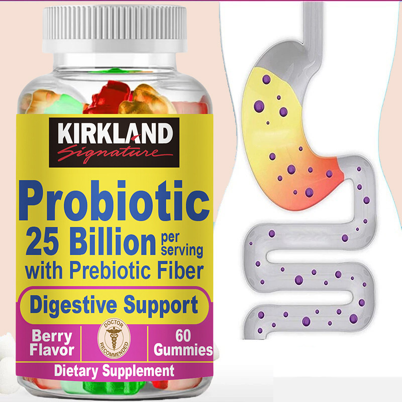KIRKLAND 25 Billion Probiotics + Prebiotics Gummies ควบคุมจุลินทรีย์ในลำไส้และส่งเสริมการย่อย ...