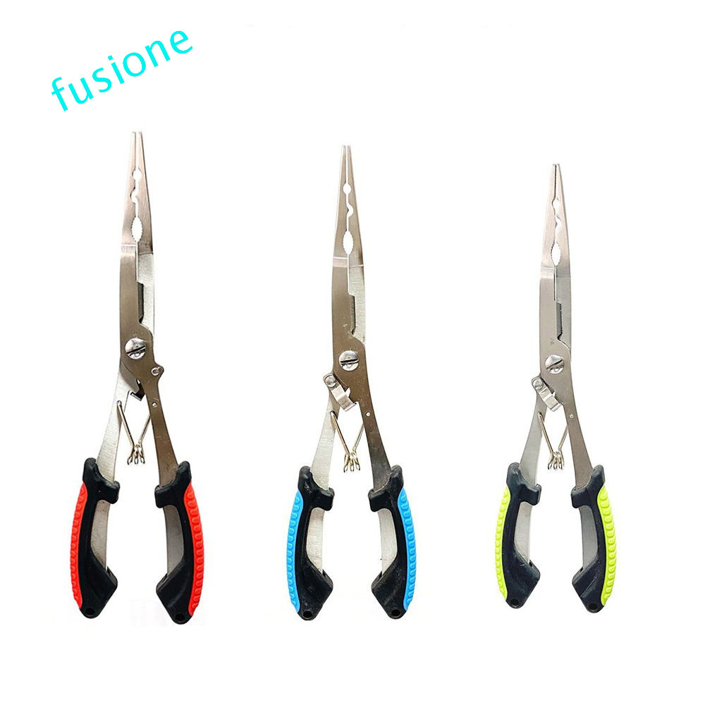 Fusionedge คีมตกปลาตัดสายพร้อมที่จับยางคีมปากปลาตะขอคีมเหล็ก Multi-functional Long-billed ตกปลา ...