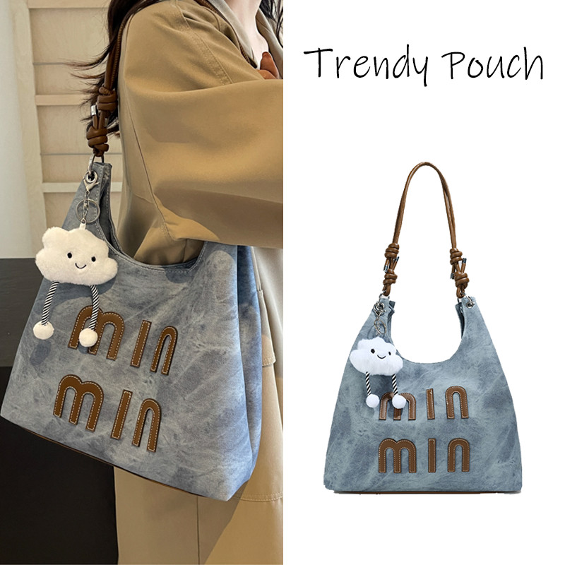 TRENDY POUCH ย้อนยุค กระเป๋าถือ การเดินทาง ความจุสูง สไตล์ต่างประเทศ ...