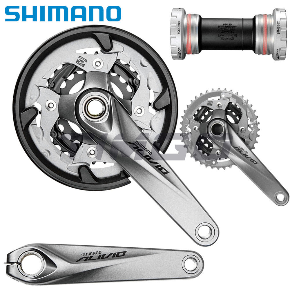 Shimano Alivio FC-M4050 จักรยานเสือภูเขา MTB 3x9 ความเร็ว Crankset 40-30-22T Triple Chainring ...