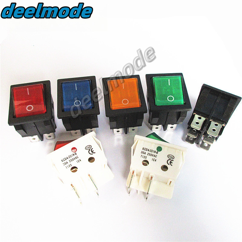 Kcd4 AC 30A 250V Rocker Switch 25x31mm ON-OFF 2 ตําแหน่ง 4/6 Pins พร้อม ...