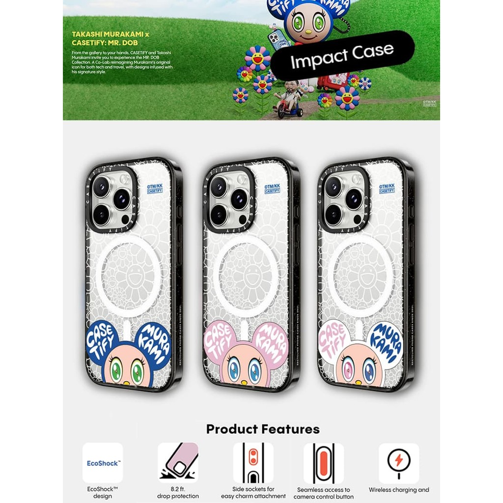 Takashi MURAKAMI x CASECASE: MR. Dob Impact แม่เหล็กดูด Black Edge ...