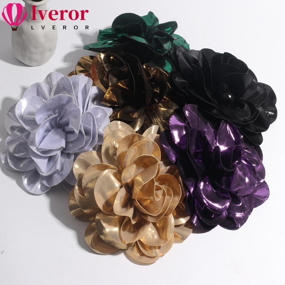 เข็มกลัดดอกกุหลาบ LVEROR เข็มกลัดผ้าซาตินสดใสขนาดใหญ่ที่พูดเกินจริง ฝรั่งเศสกับหน้าอก Pin Flower ...