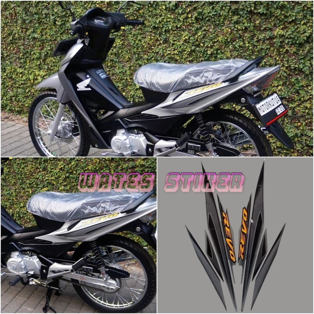 Hitam Striping Decal Polet สติกเกอร์ honda revo 2007 เงินสีดํา Standard ...