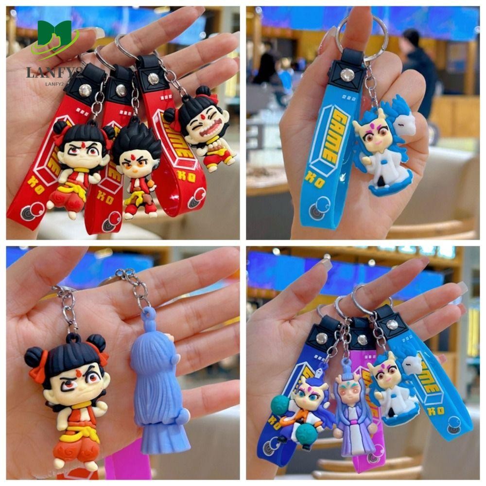 ALANFY Ne Zha พวงกุญแจตุ๊กตา, Myth Pendant Expression NeZha Doll ...