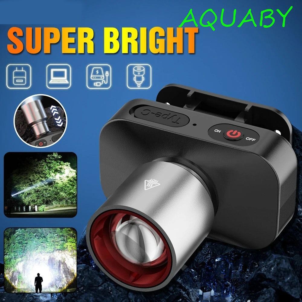 ไฟหัว AQUABY, ไฟหน้า LED ลดแสงสว่างเป็นพิเศษ, หัวติดตั้ง USB ชาร์จกันน้ํา 3 โหมดแสงไฟฉายหัวไฟฉาย ...