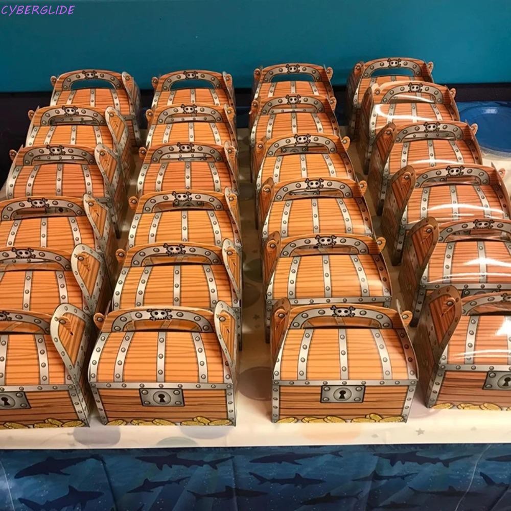 CYBERGLIDE 5pcs Pirate Treasure Treat Chest, Pirate Themed Hand Gift ...