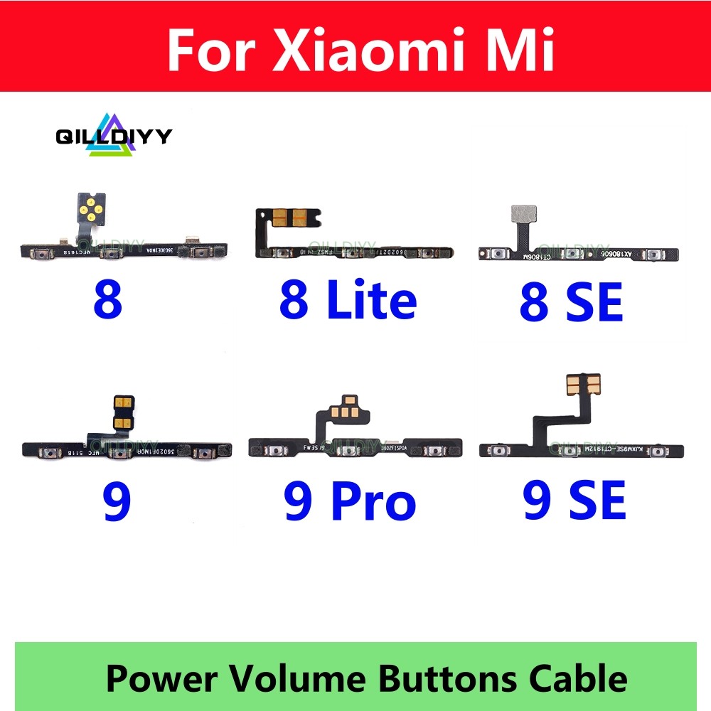 1pcs สําหรับ Xiaomi Mi 8 9 Pro Lite SE ด้านข้างปุ่มสวิทช์ปริมาณอะไหล่ ...
