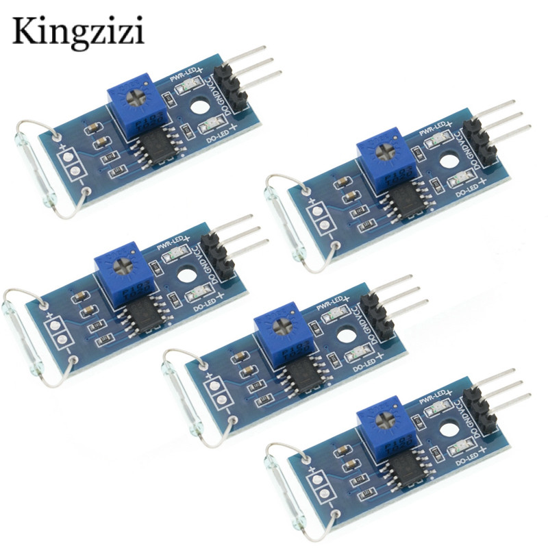 5pcs Reed Sensor โมดูล Magnetron โมดูล Reed สวิทช์แม่เหล็กสําหรับ ...