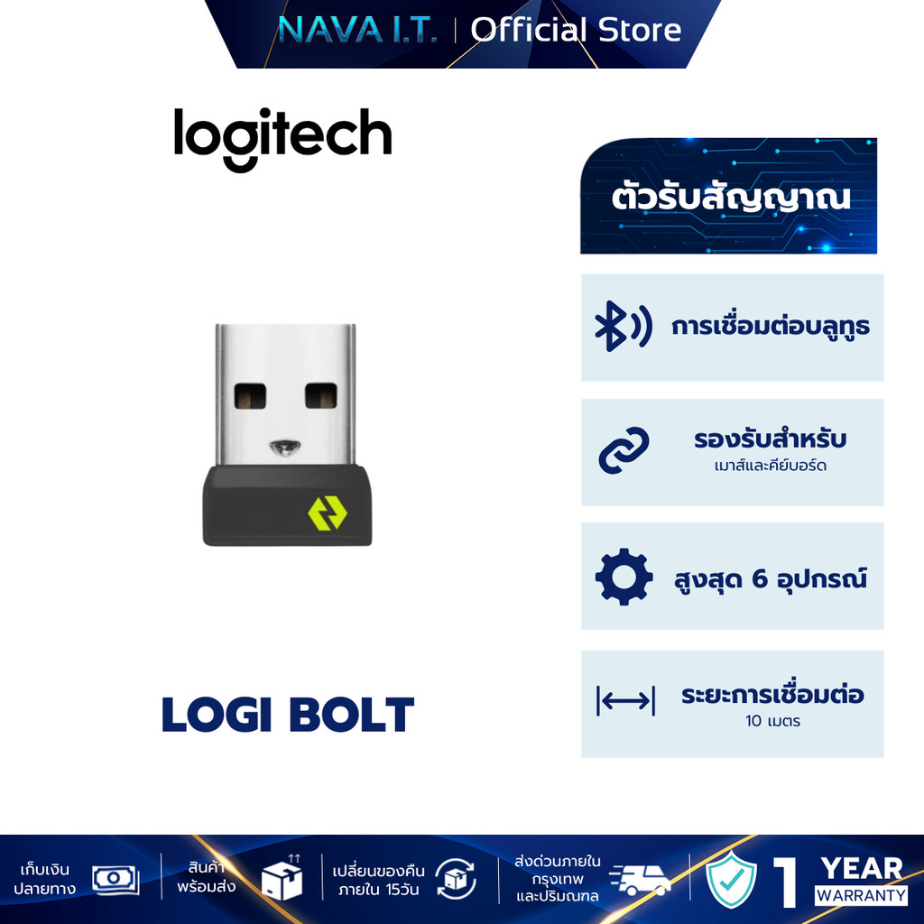 LOGITECH BOLT USB RECEIVER ตัวรับสัญญาณ USB สำหรับเมาส์และคีย์บอร์ดไร้ ...