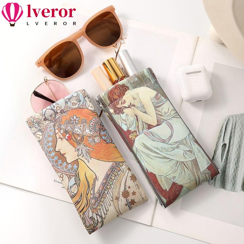 Lveror กระเป๋าเก็บแว่นตา, หนัง PU ปิดอัตโนมัติดวงอาทิตย์แว่นตา, คุณภาพสูง Soft Shell Mucha ภาพ ...