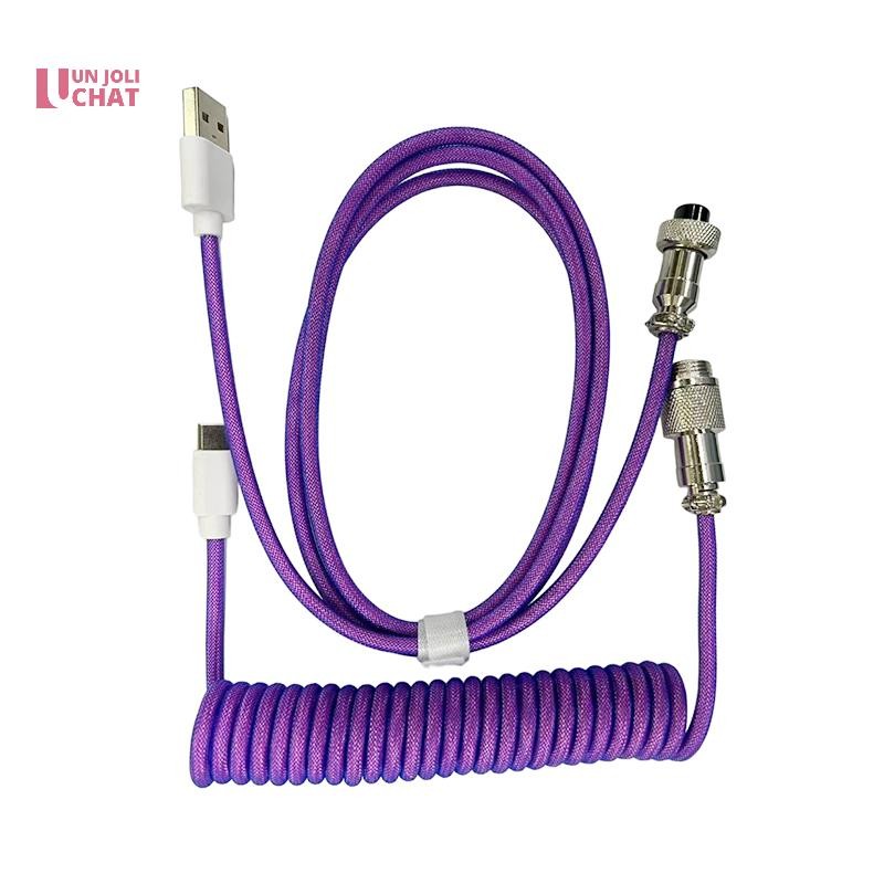 ดี 3M Type C Mechanical Keyboard Coiled Cable USB Keyboard Wire ...