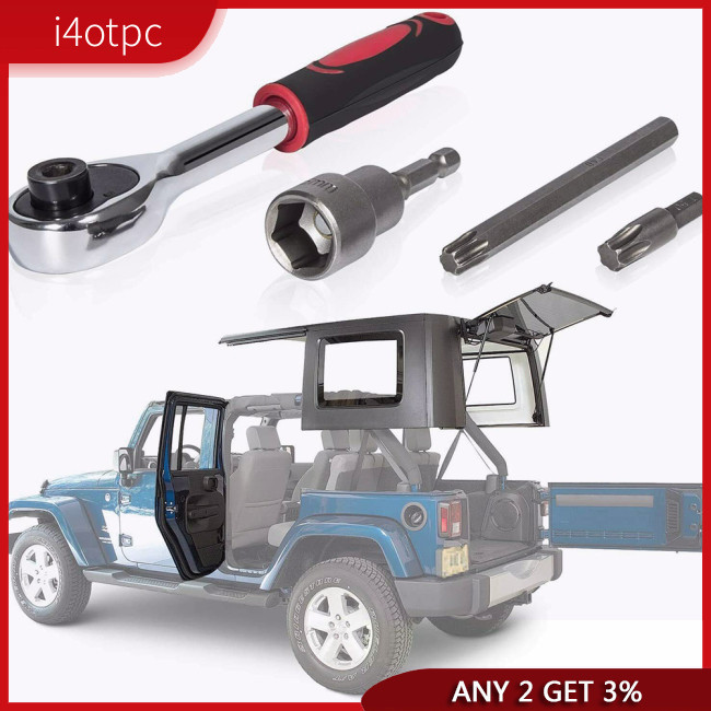 I4otpc Hard Top และประตู Quick Release ชุดเครื่องมือประแจถอดชุดเครื่องมือสําหรับ Wrangler Jl ...