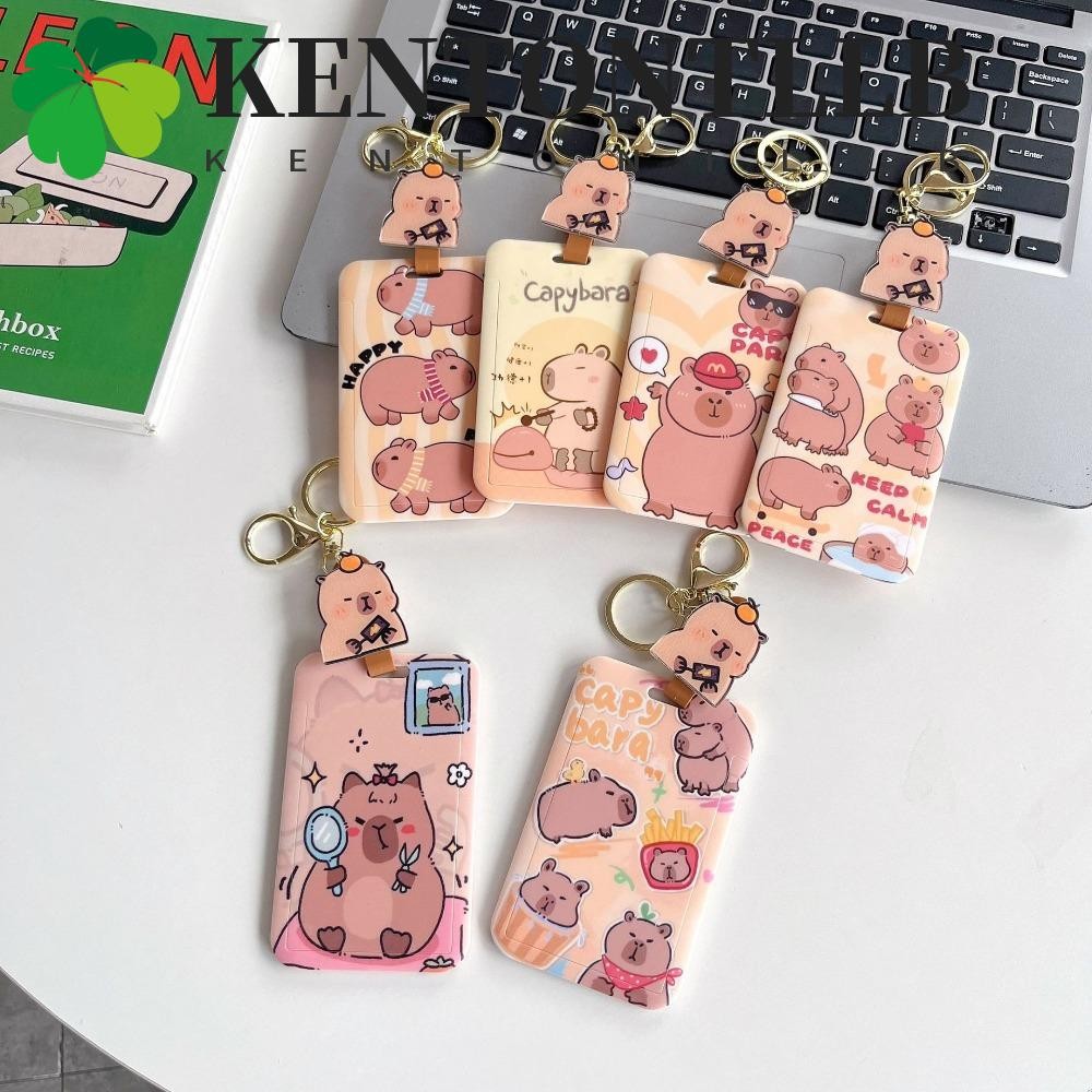 Kentontllb Capybara Card Holder, Retractable Buckle ID Credit Card ...