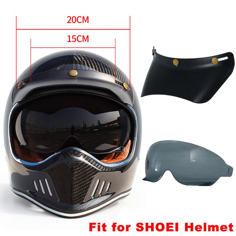 Motorcycle Helmet Lens Brims Retro Moto Helmet Vintage Style Sun Brim ...