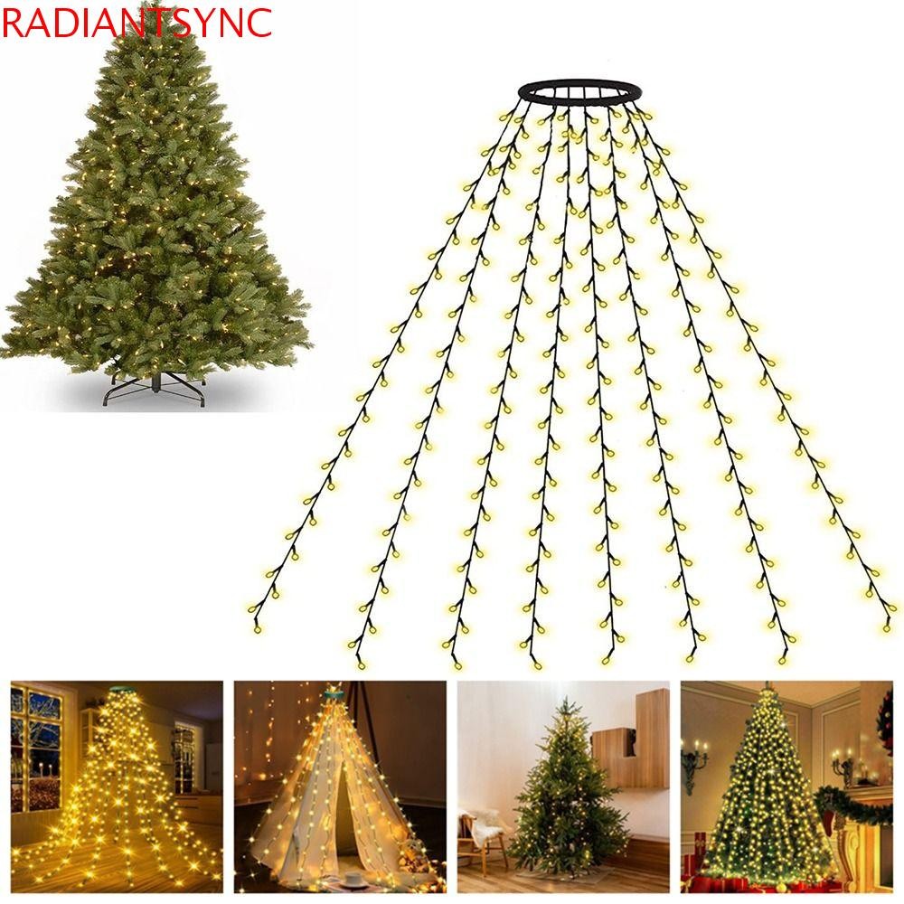 Radiantsync ไฟคริสต์มาสพร้อมแหวน, 8 โหมดไฟ LED String ไฟ, Navidad Warm White รีโมทคอนโทรล IP44 ...