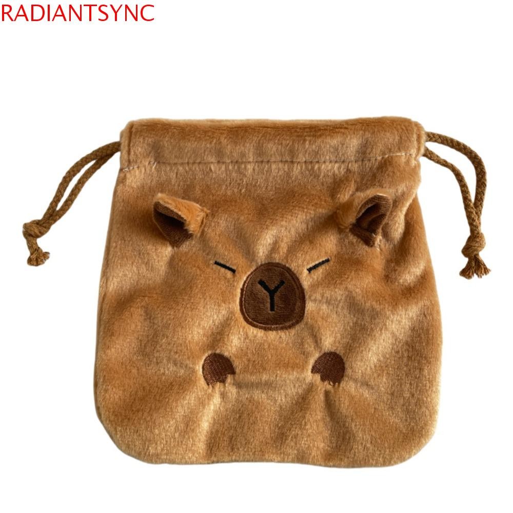 Radiantsync Capybara กระเป๋าตุ๊กตา, สัตว์ขนาดใหญ่ความจุ Capybara Drawstring Bag, แฟชั่นน่ารักยัด ...