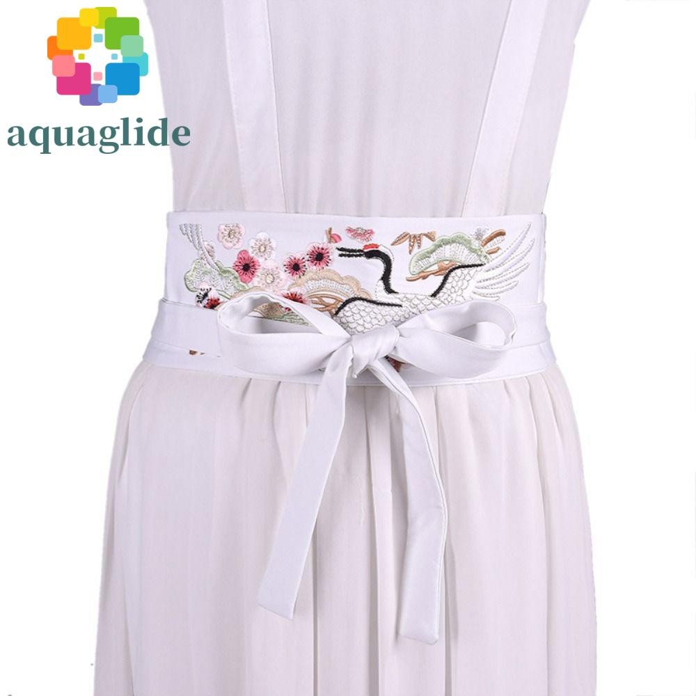 AQUAGLIDE Hanfu Cummerbunds, Corset ปักเข็มขัดกว้าง, Retro สไตล์จีน Tie ...