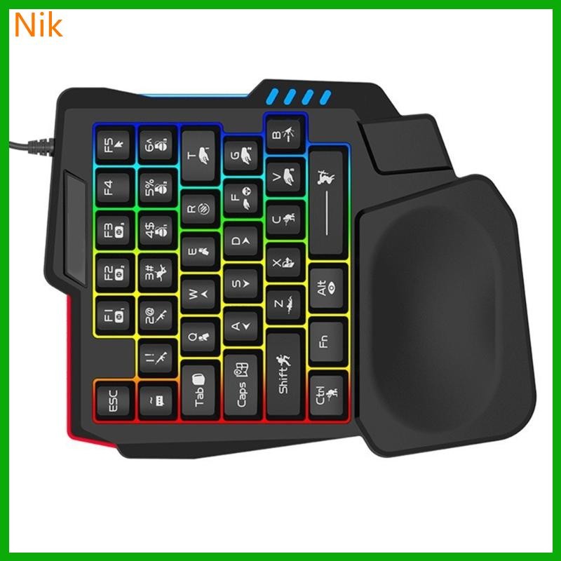บ. ๊ลก.ค. คีย์บอร์ดเกมมิ่งมือเดียว 14-Key with Backlight USB Wired ...
