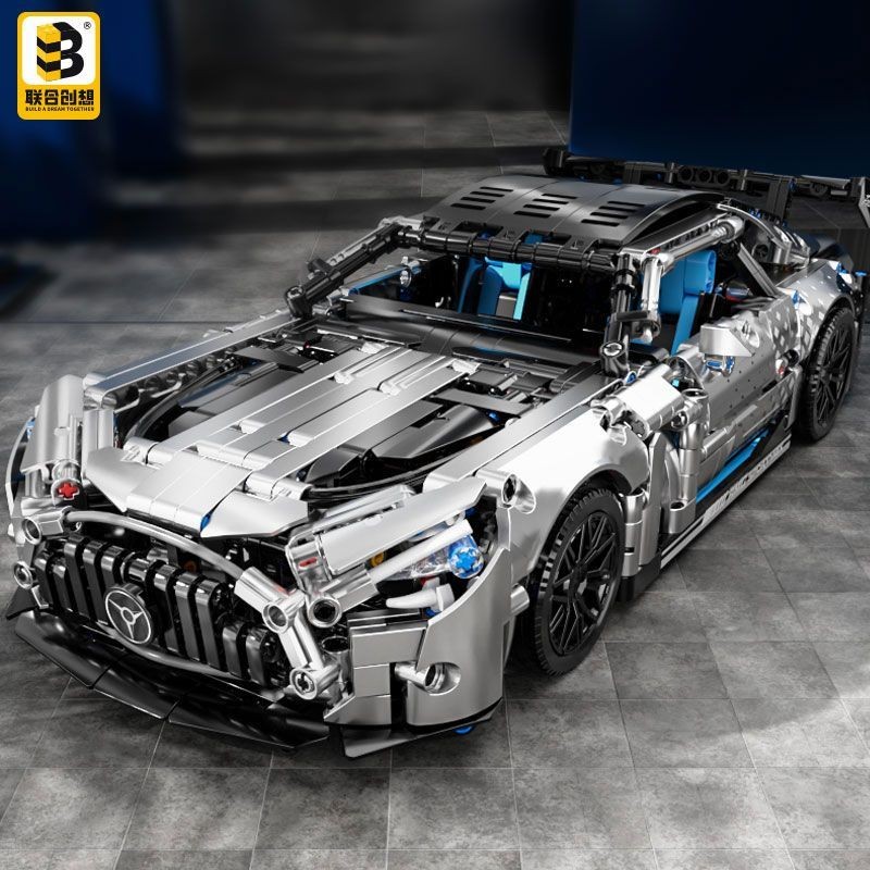 การฟื้นฟูสูง Lego Building Blocks Mercedes-Benz AMG Silver Magic Car ...