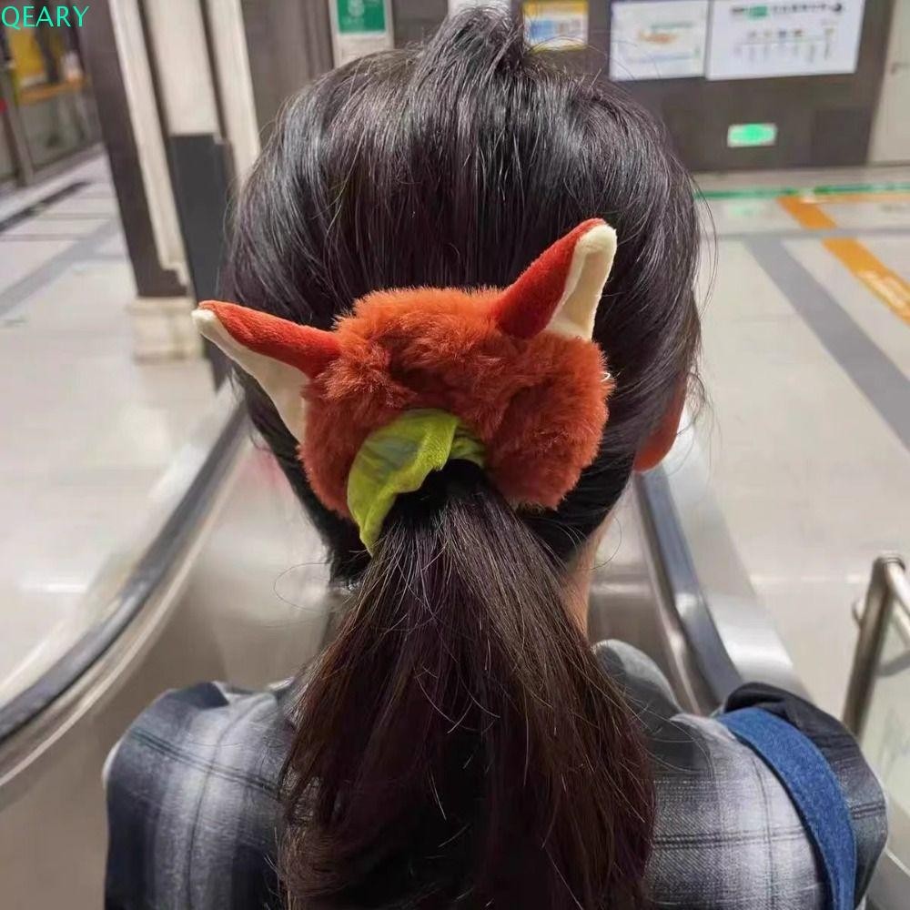 Qeary เชือกผูกผมตุ๊กตาการ์ตูน, Judy Hopps Nick Wilde Fluffy Scrunchies ...