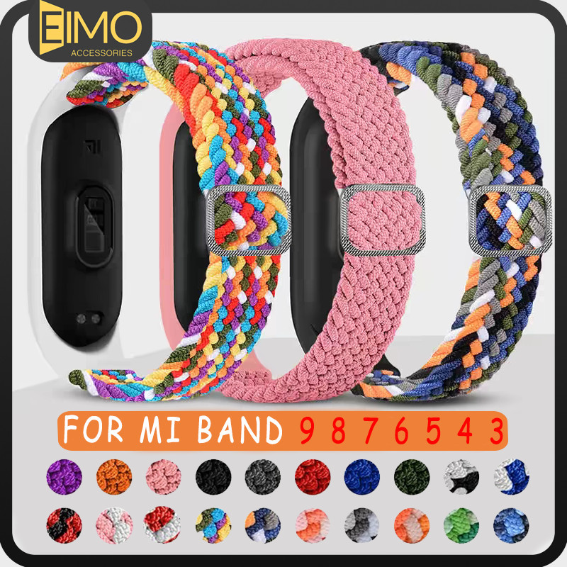 สายไนลอนนุ่ม for Smartwatch Xiaomi Mi Band 9 8 7 6 5 4 3 สายรัดข้อมือ ...