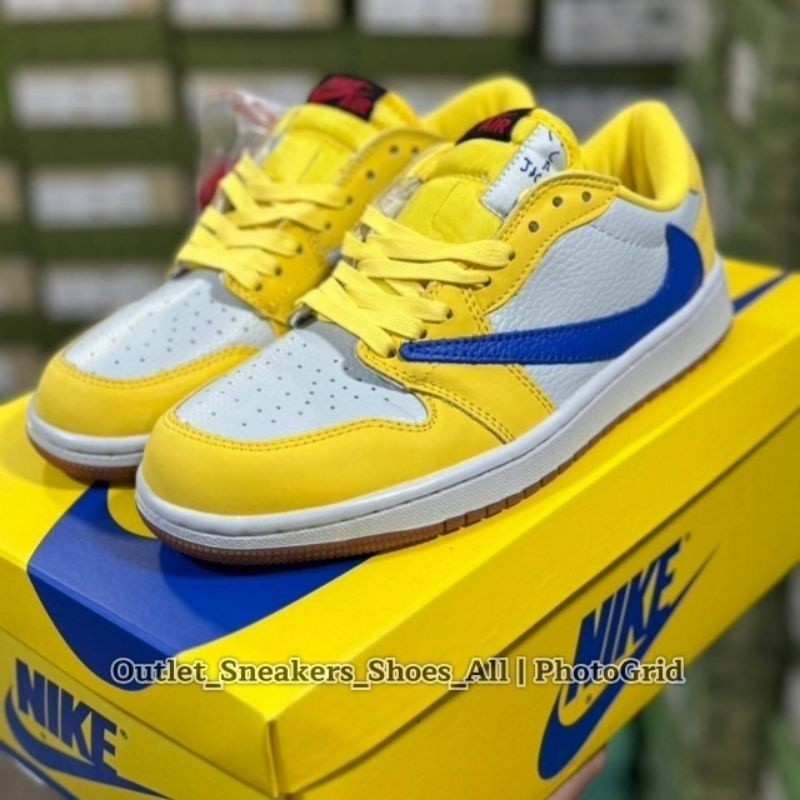 Nike Air Jordan 1 Low travis SCOTT Canary รองเท้า unisex [ของแท้และ ...