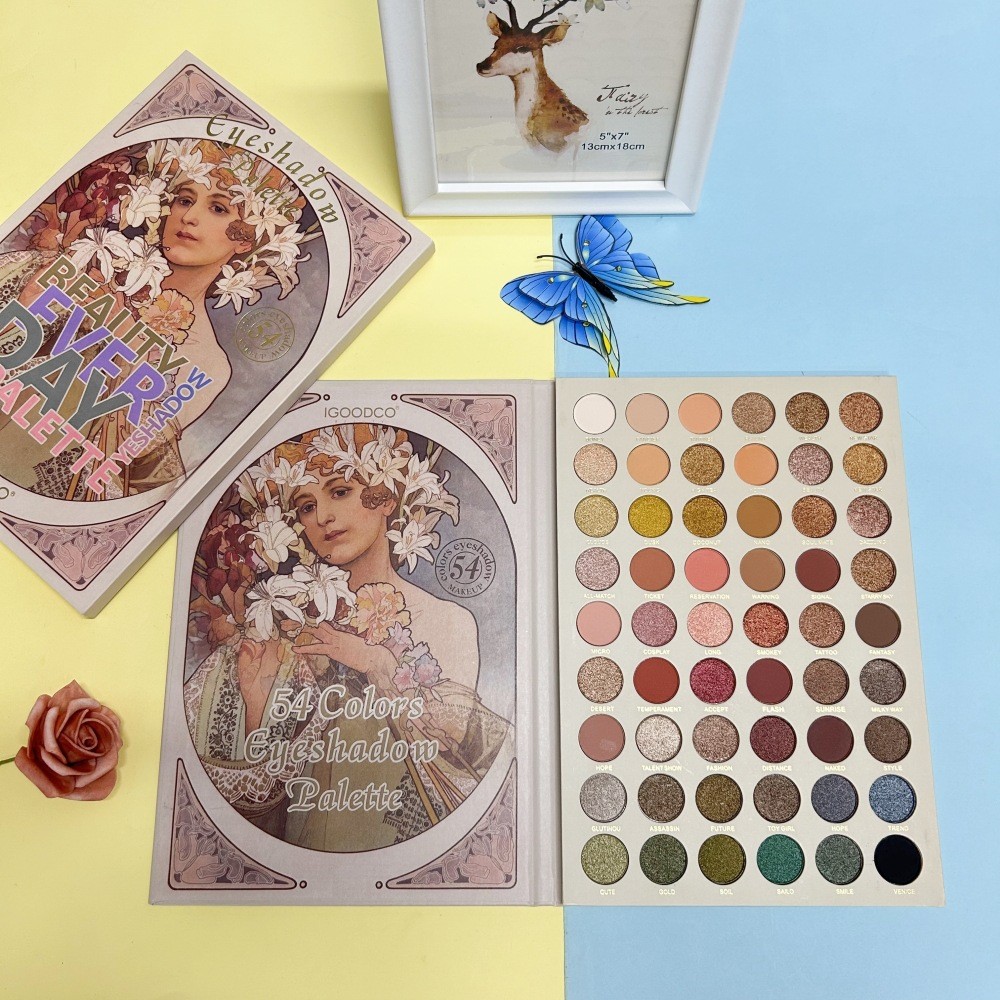 พาเลทอายแชโดว์ขนาดใหญ่หลากสีรูปแบบความงาม 63 สี Pearlescent Matte ...