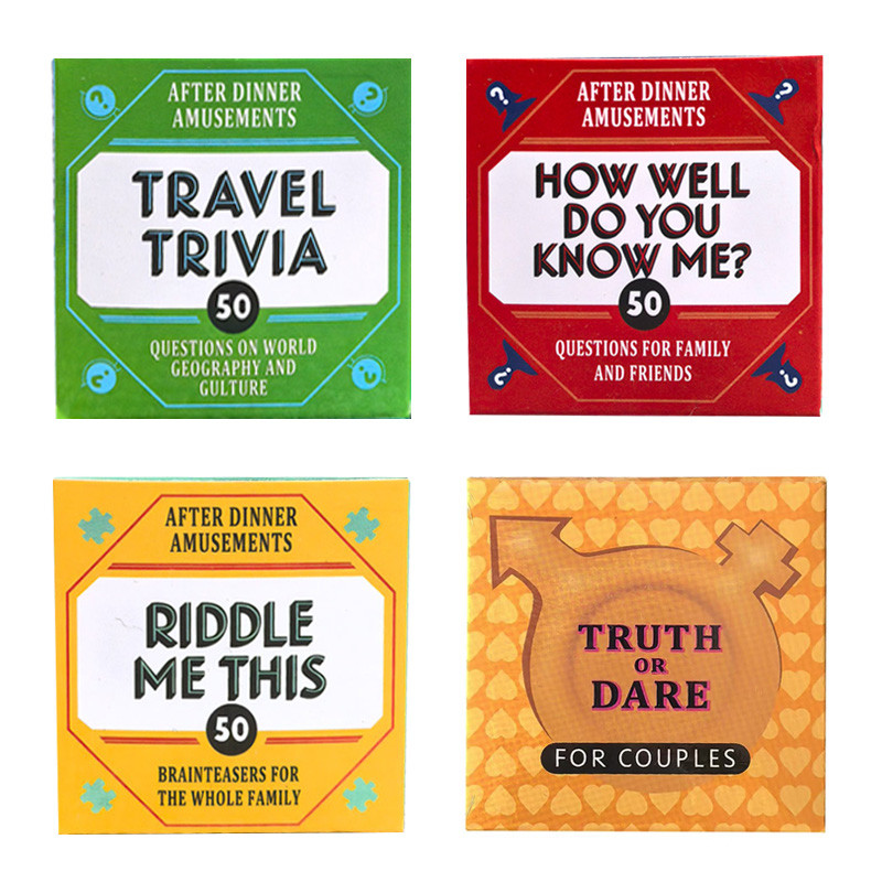 Mini Card Game Truth or Dare/Riddle me this/Travel trivia/How well do ...