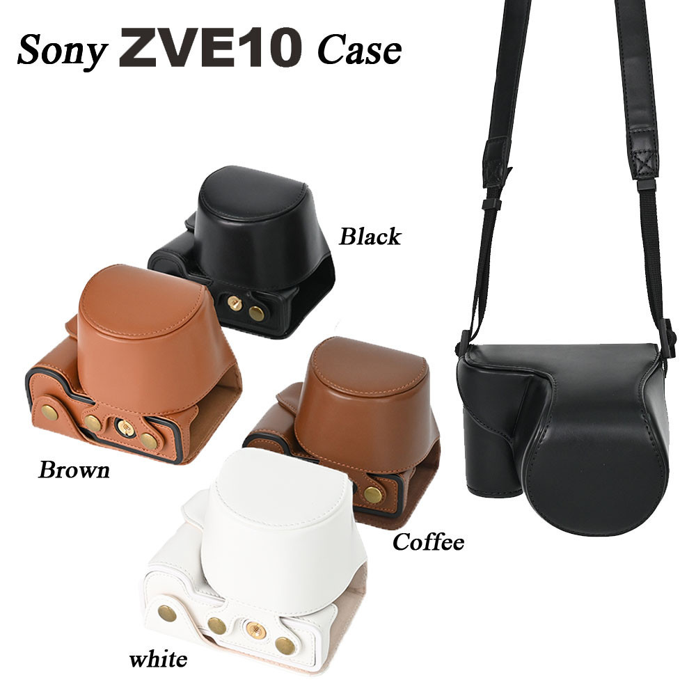 Zve10 PU หนังกล้องกระเป๋าสําหรับ Sony ZV-E10 ZVE10L ZVE10 พร้อมเลนส์ 16 ...