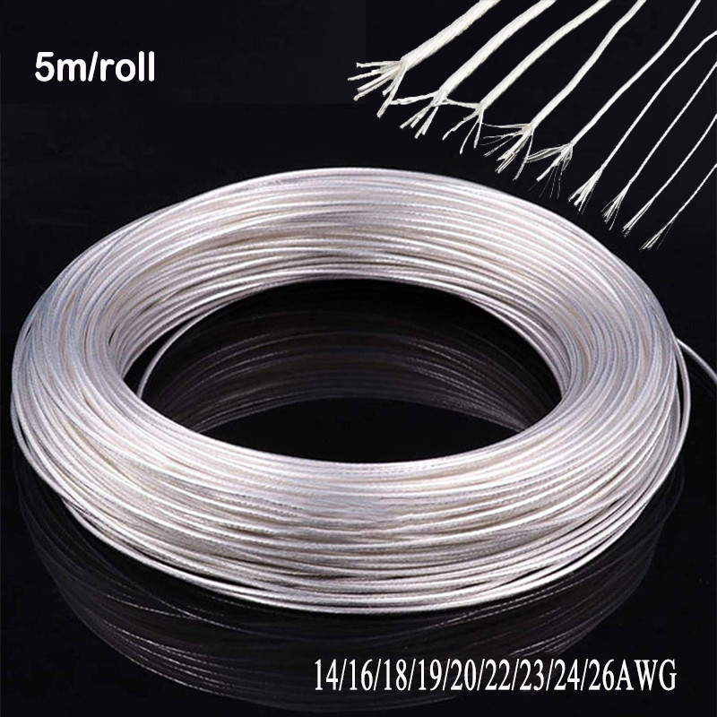 Long 5m High Temperature PTFE Silver Plated Wire 14 16 18 20 22 23 24 ...