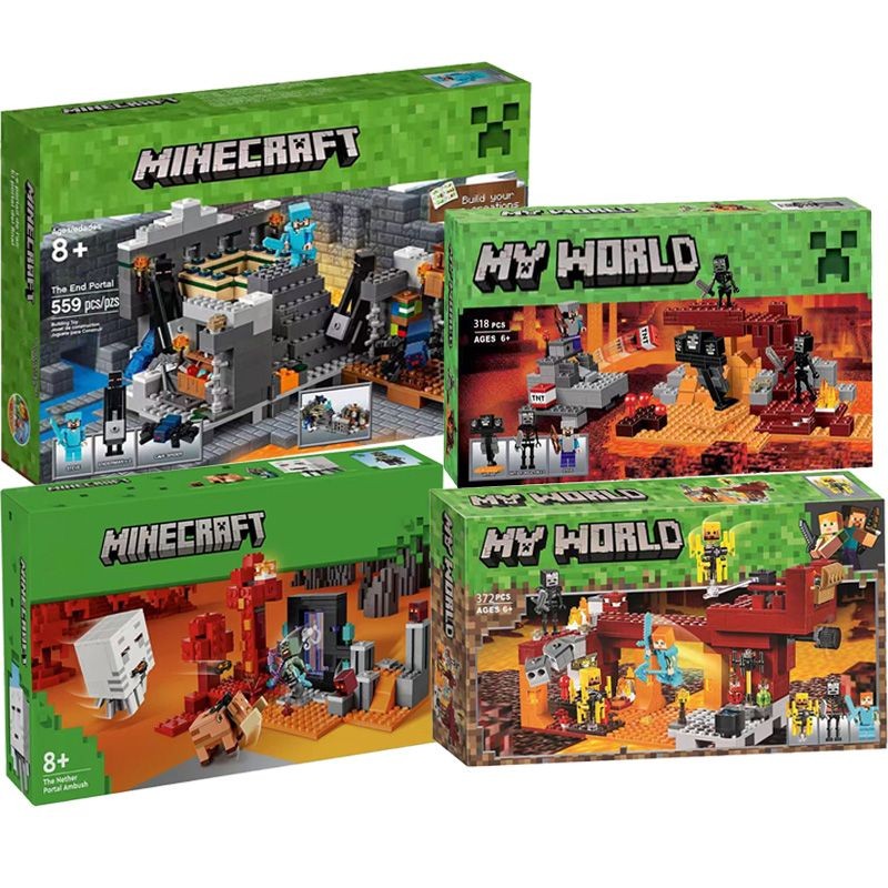 [คลังสินค้าพร้อม] ภาพ Minecraft เข้ากันได้กับ Lego Minecraft Series ...