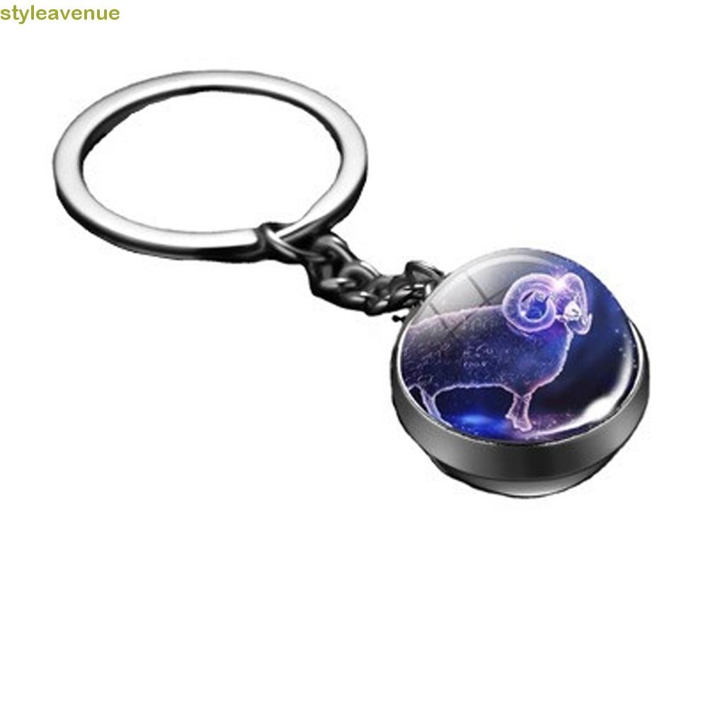 Styleavene 12 Constellation Leo Libra Key Rings จี้ลูกบอลแก้ว พวงกุญแจ ...